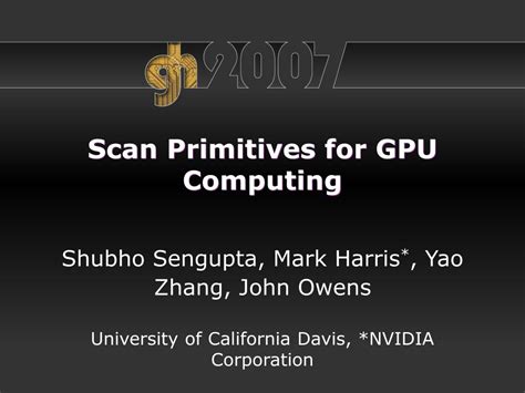 ppt scan primitives for gpu computing powerpoint presentation free