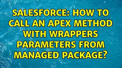 Salesforce How To Call An Apex Method With Wrappers Parameters From