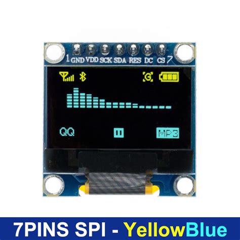0 96 Inch Iic Spi Serial 7 4pin White Blue Yellow Blue Yellow Oled Display Module Ssd1306 12864