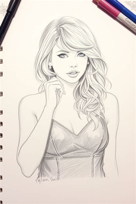 12 taylor swift drawing ideas various styles and skill levels