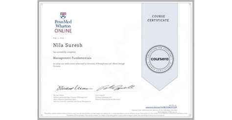 Nila Suresh On Linkedin Really Glad To Have Successfully Completed A Course On Management…