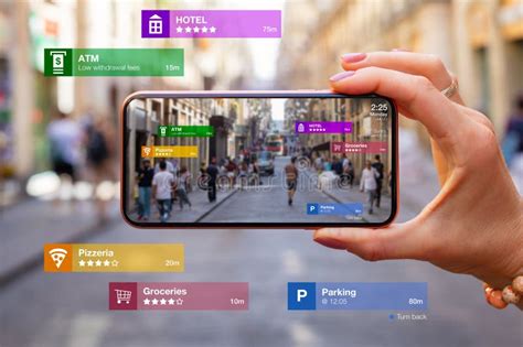 Concept Of Augmented Reality Technology Being Used In Mobile Phone For