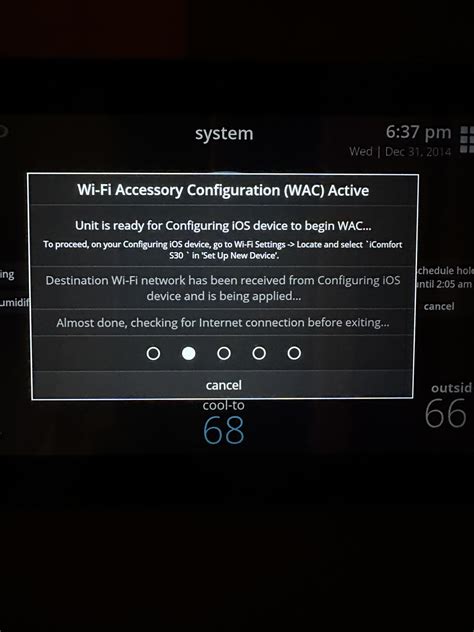 Icomfort S30 Wi Fi Accessory Configuration Wac Active Message Wont