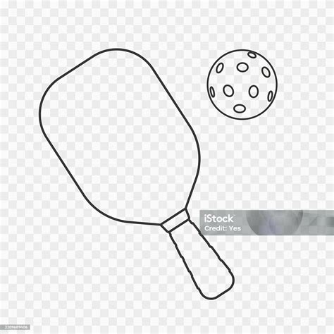 피클볼 패들 및 공 개요 아이콘입니다 벡터 일러스트 레이 션 Championship에 대한 스톡 벡터 아트 및 기타 이미지 Championship 건강한 생활방식