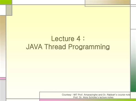 Ppt Java Thread Programming Lecture Notes And Examples Powerpoint Presentation Id8596995