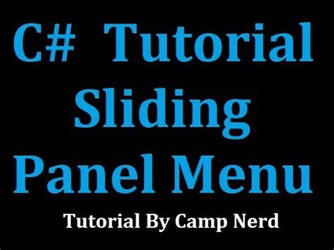 Slide Panel Tutorial In C YouTube