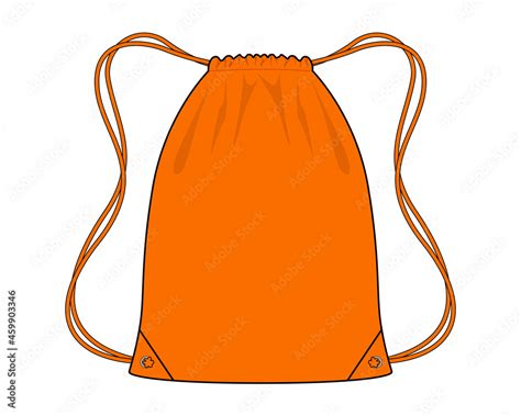 Blank Orange Drawstring Bag Template On White Background Vector File Stock Vector Adobe Stock
