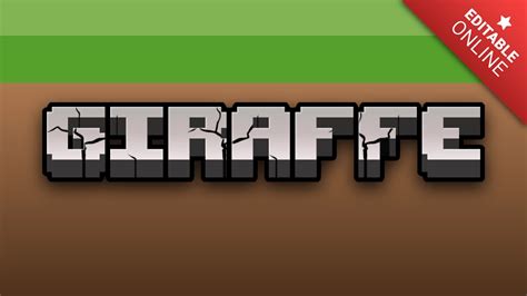 Giraffe Minecraft 3d Text Effect Generator