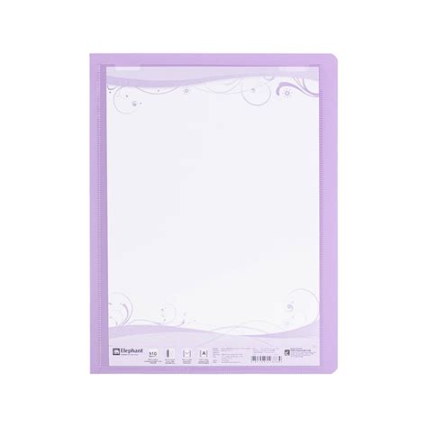 ส่งไวกว่า Pf01 แฟ้มโชว์เอกสาร รุ่น Pf01 ตราช้าง ขนาด A4 สีพาสเทล มี 12 สี ขนาด A4 ใส่ปกหน้าได้