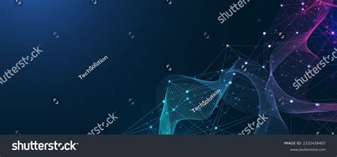 Technology Abstract Lines Dots Connection Background Stock Illustration