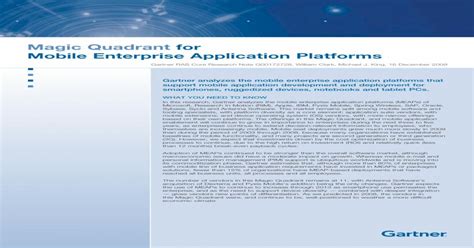 Pdf Magic Quadrant For Mobile Enterprise Application Platforms
