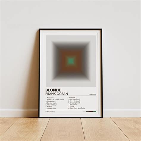 Blonde Album Poster Frank Ocean Wall Art Aesthetic Music Print