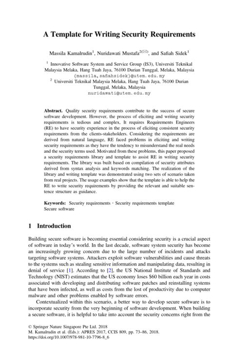 Application Security Requirements Template Application Security Requirements Template