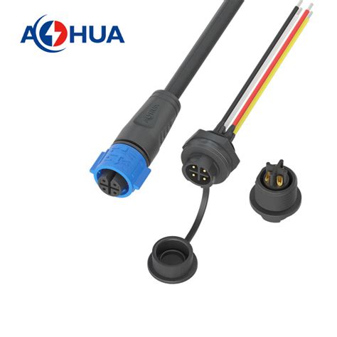 4 Pin Self Locking Shape Male Female Panel Plug Plastic Connector Waterproof 4 Pin Panel