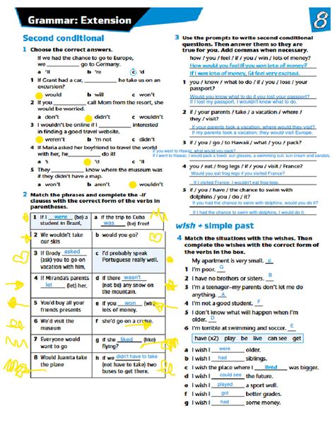 Inglés Unit 8 Grammar Activities Pdf