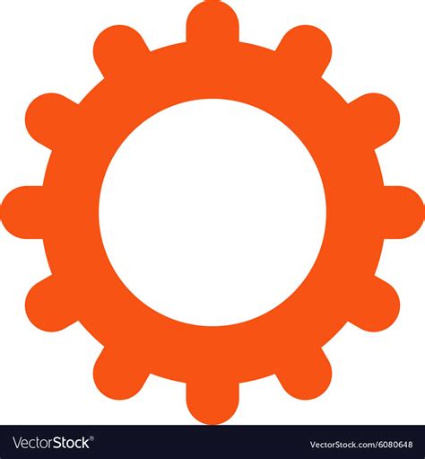 Gear Flat Orange Color Icon Royalty Free Vector Image
