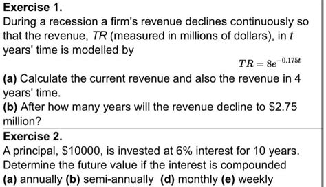 solved during a recession a firm s revenue declines