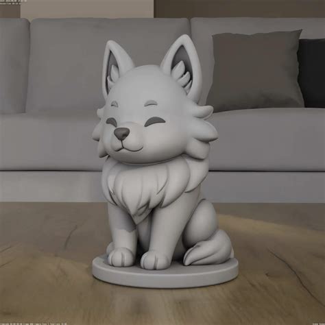 Cute Chibi Wolf 3d Model Stl File For 3d Printing By Abanobblackbox