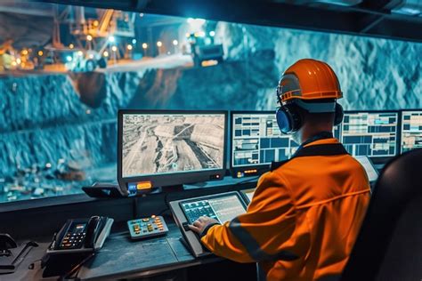Digital Control Center In Mine Overseeing Realtime Data For Optimized Operations Of Mining