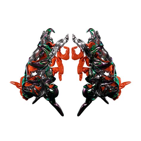 抽象科幻赛博艺术3d金属镀铬液体png免扣