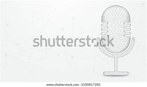 Microphone Wireframe Line Connection Low Poly Stock Vector Royalty