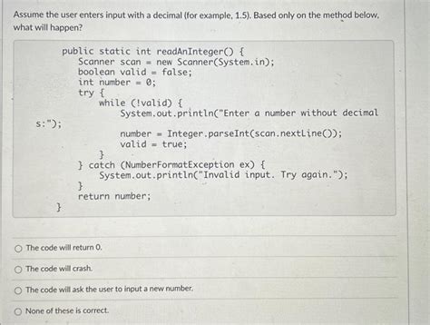 Solved Assume The User Enters Input With A Decimal For