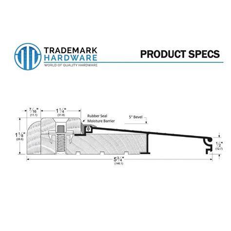 Tmh Adjustable Height Exterior Door Threshold With Wood Oak Top