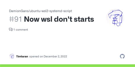 Now Wsl Don T Starts Issue 91 DamionGans Ubuntu Wsl2 Systemd
