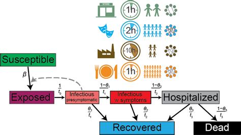 Schematic Representation Of The Epidemiological Model And The Venue Download Scientific Diagram