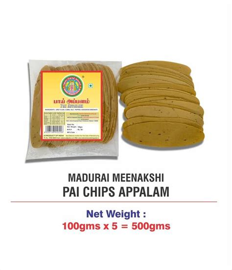 Madurai Meenakshi Pai Appalam 100g X Pack Of 5 500 G Price In India Buy Madurai Meenakshi Pai