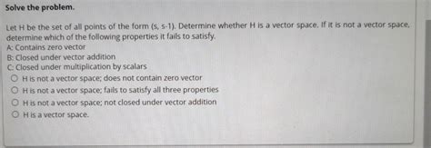 Solved Solve The Problem Let H Be The Set Of All Points Of Chegg Com