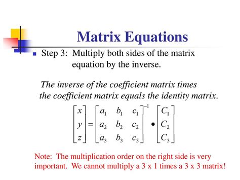 Using Matrices To Solve Systems Of Equations Ppt Download