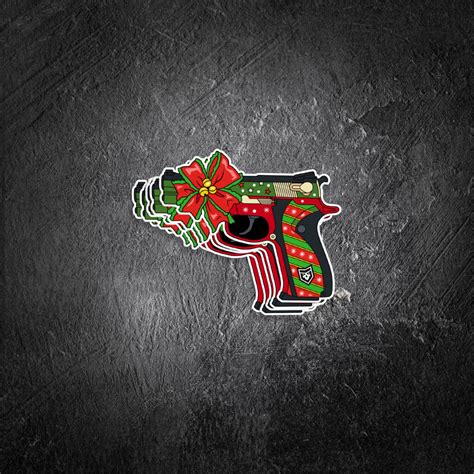 Christmas Pistol Vinyl Decal Patchops