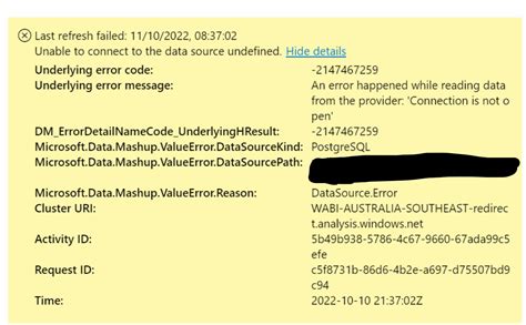Postgresql Scheduled Refresh Error Connection I Microsoft