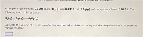 [solved] following reaction takes place h2 g o2 g h2o2 g