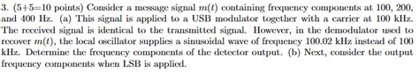 Solved Points Consider A Message Signal M T Containing Chegg Com
