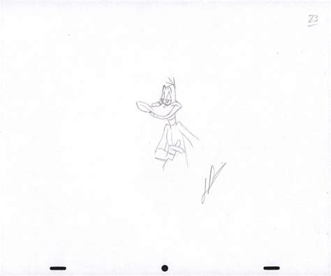 Daffy Duck Animation Pencil Art 23 Smug Sucking Lip Comic Collectibles Original Art