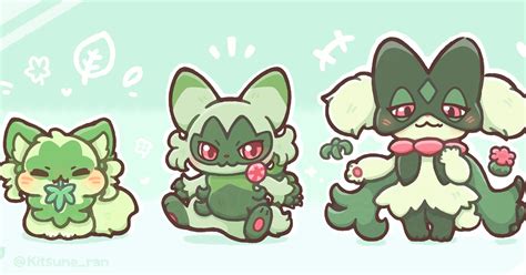 ポケモン ニャオハ進化🍀🐱 狐蝶蘭のイラスト Pixiv