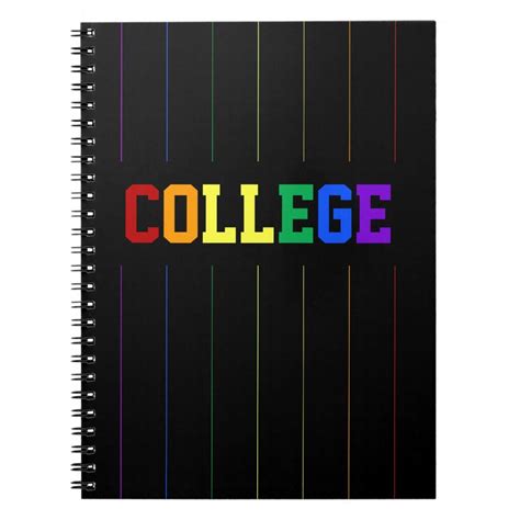 Gay Colleg Rainbow Pinstripes Notebook Zazzle Custom Notebooks