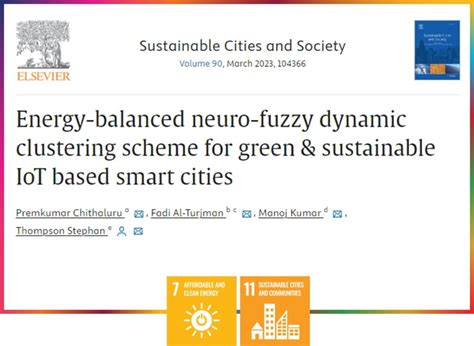 Energy Balanced Neuro Fuzzy Dynamic Clustering Scheme For Green And Sustainable Iot Based Smart
