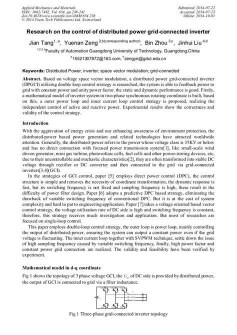 Research On The Control Of Distributed Power Grid Connected Inverter