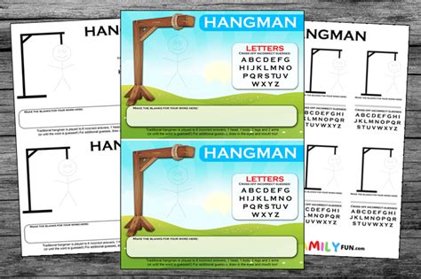 hangman game printable pdf template