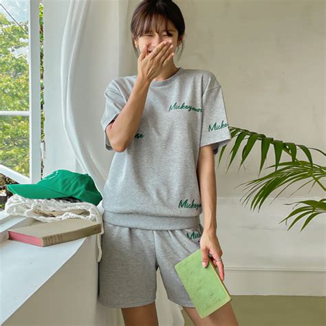 Set미키 전판레터 4부 트레이닝세트 에이블리