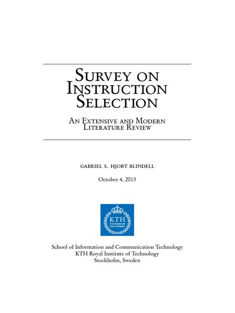 Survey On Instruction Selection Pdf Compiler Macro Computer Science