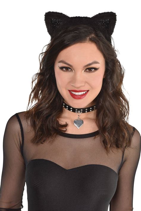 Plush Posh Sequin Cat Ears Headband Black One Size Wearable Costume Accessory For Halloween