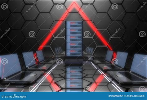 3d Future Datacenter Concept 3d Illustration Stock Image Image Of