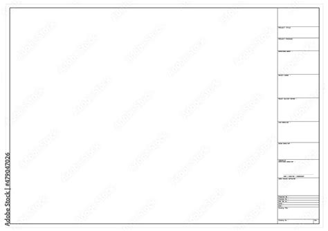 Technical Drawing Title Block Drawing Drawn Using CAD And In 2D Project Details Are Listed On