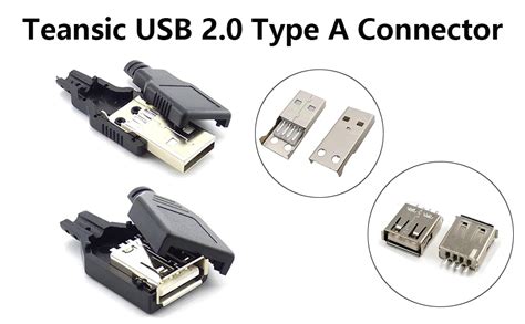 Teansic 20 Set Usb 2 0 Type A Female Male Connector 4 Pin Usb2 0 Plug Connectors