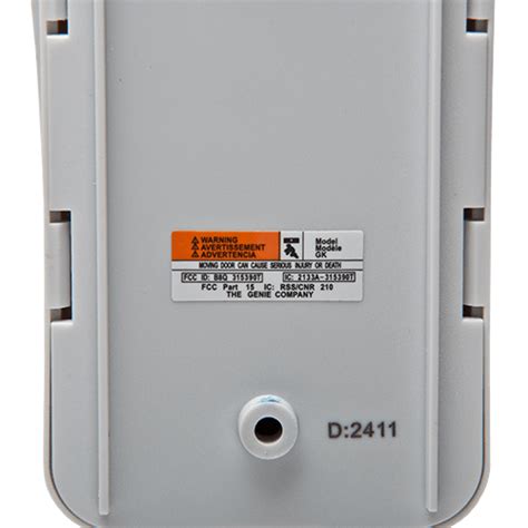 GK R GK BX Genie Intellicode Wireless Keypad Global Gate Controls Inc