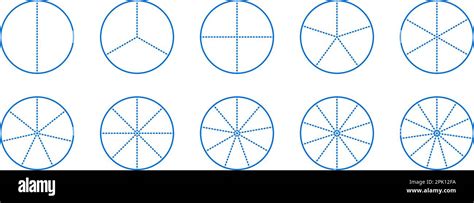 Circle Segments Collection Pie Diagrams Set Round Sections And Slices